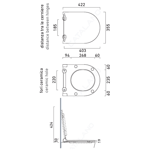 CATALANO ZERO 45 WC DASKA SLIM V45STP - UniBG