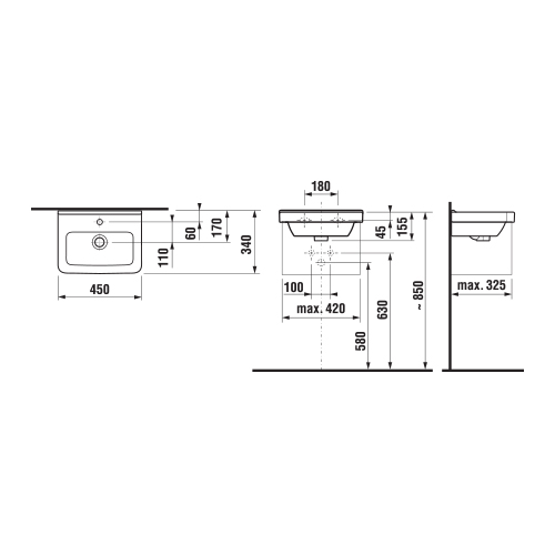 JIKA CUBITO PURE LAVABO 45 cm 811422 - UniBG